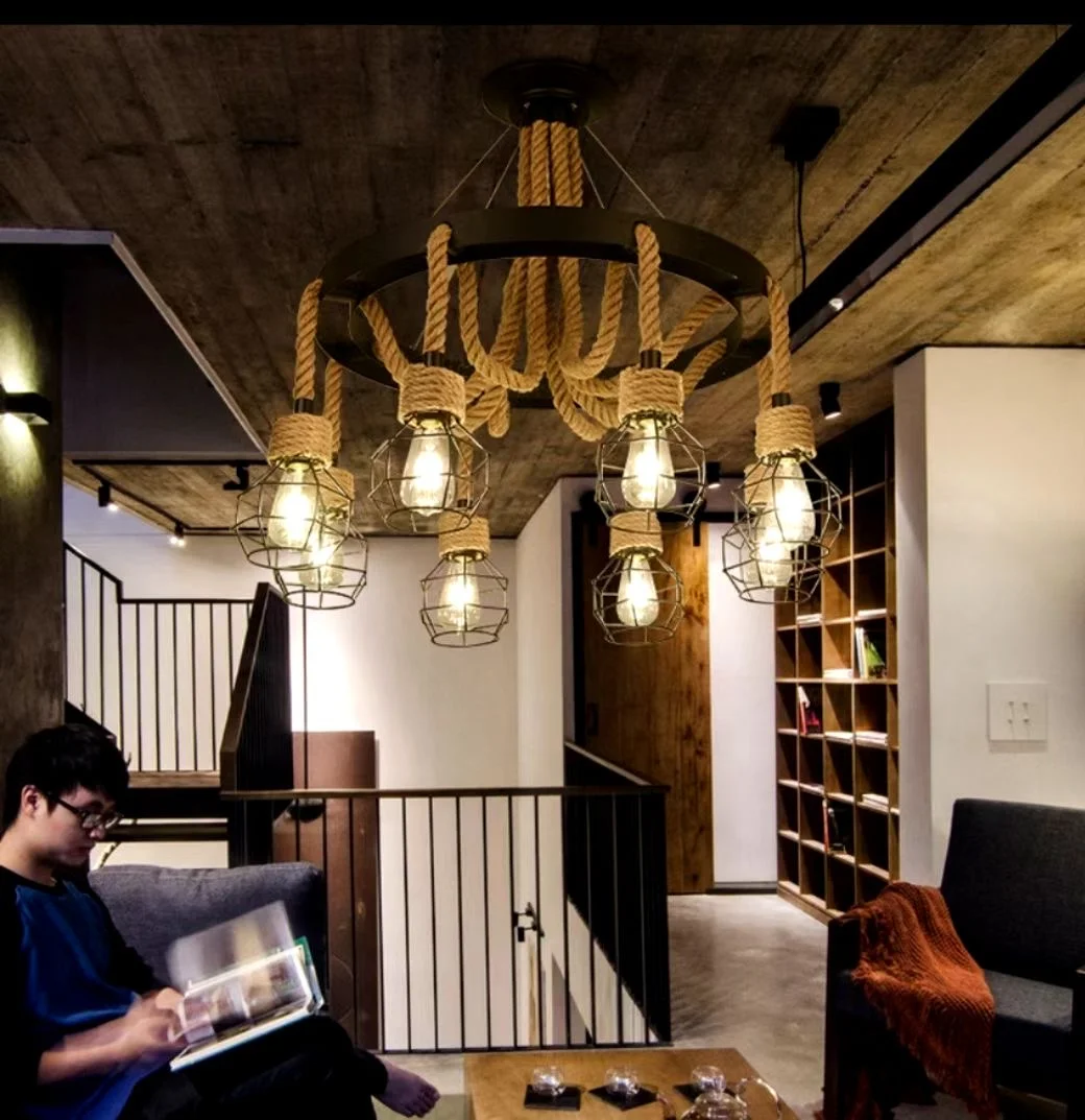 Lustra rustica, cu 6 socluri 8832-6 - LuminiDeco.ro